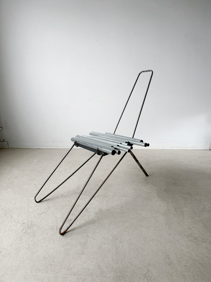 HANDMADE INDUSTRIAL ALUMINUM PIPE CHAIR | Maison Singulier